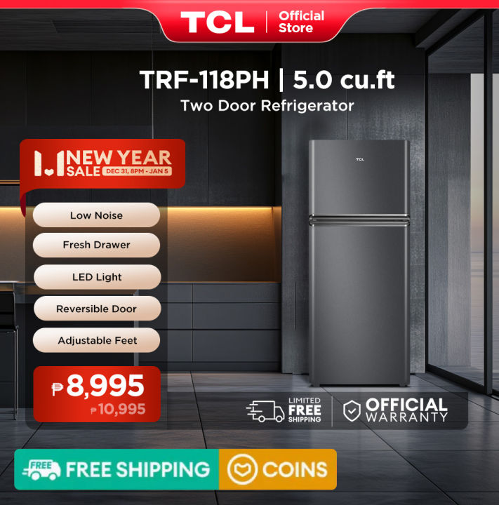 TCL 5 cu.ft.Two Door Direct Cool Refrigerator - TRF-118PH REF (Two-Door, Mechanical temp ...