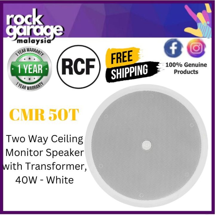 RCF 5" CMR 50T Two Way Ceiling Monitor Speaker with Transformer, 40W - White ( CMR50T / CMR 50T ...