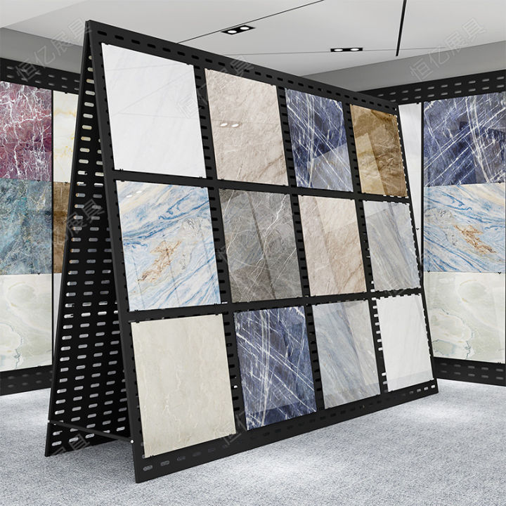 Ceramic tile sample display rack Punching hole board wood floor multifunctional vertical floor ...