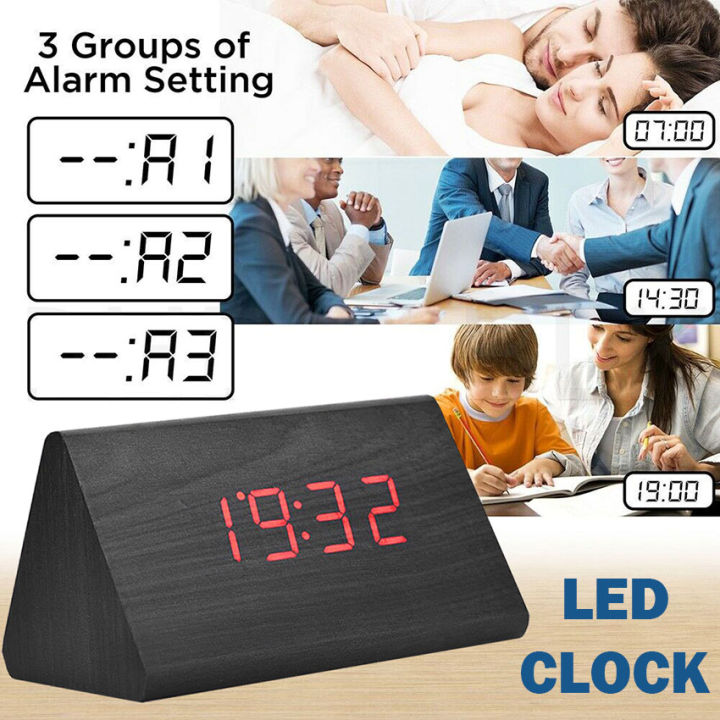 LED Clock Digital Wood Clock Jam Meja JK-828 Motif Kayu Alarm Waker ...