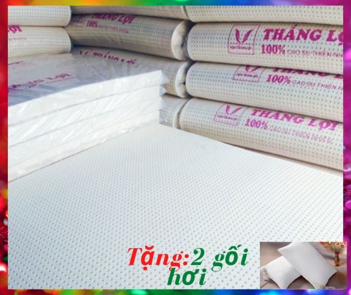[HCM]Nệm 1m8 x 2m x 10cm 100% Cao Su Thiên Nhiên Thắng Lợi i Kèm Quà Tặng 2 Gối hơi | Lazada.vn