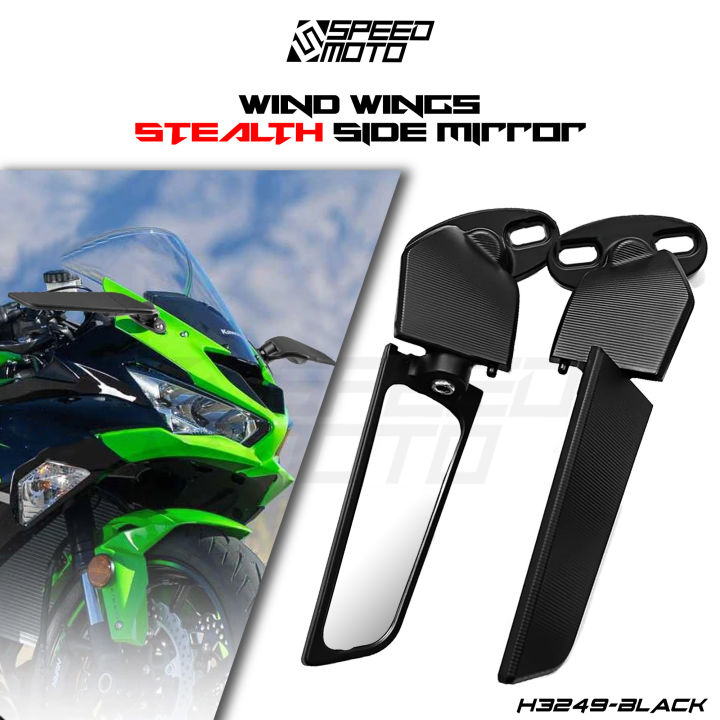 UNIVERSAL WINGLET ALLOY NINJA STEALTH MIRROR H3249 / L3248 WIND WINGS ...