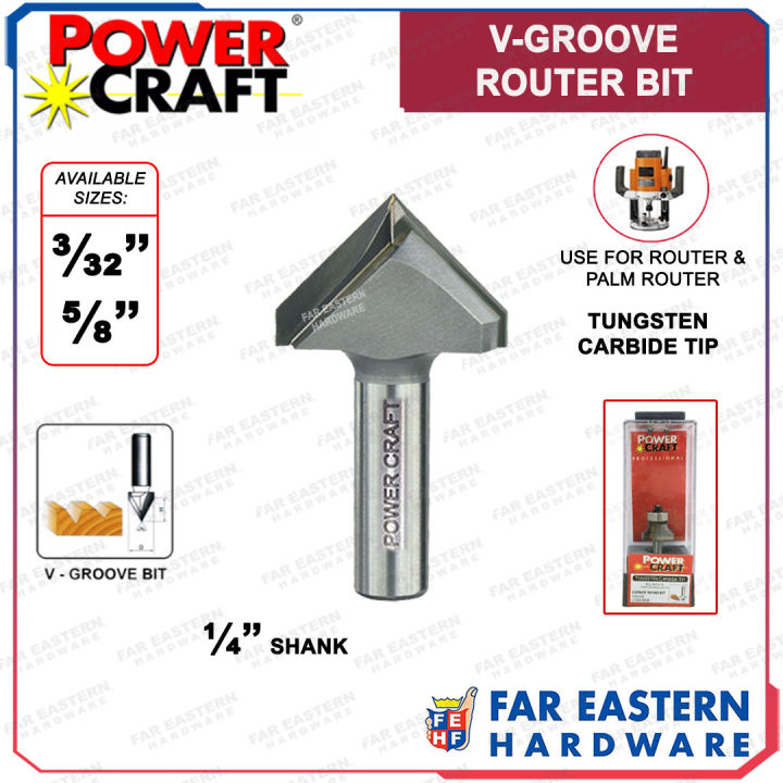 POWERCRAFT TCT V-Groove Router Bit 3/8" 5/8" | Lazada PH