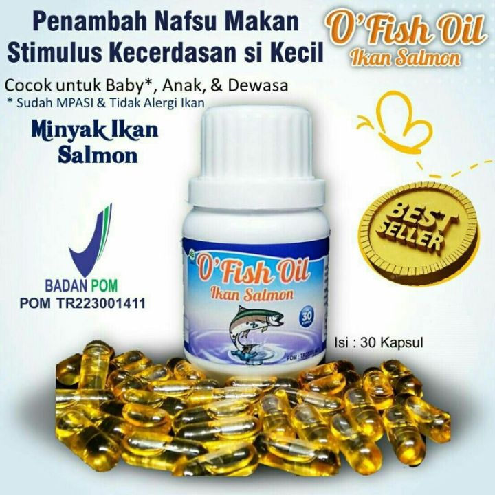 O FISH OIL 30 Kapsul Minyak Ikan Salmon Omega 3 Squalene | Salmon Fish ...