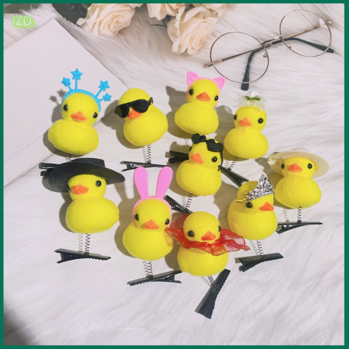 IZO 10pcs Cartoon Hairpin Little Yellow Duck Plush Spring Hair Clip ...