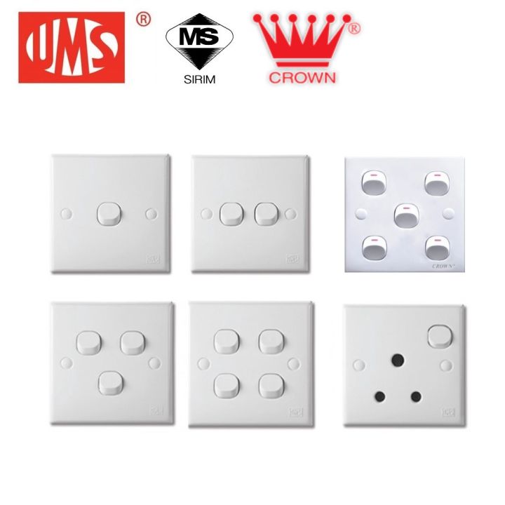 UMS / CROWN SWITCH / SWITCHES & SOCKET OUTLET WHITE / SUIS PLUG SOKET ...