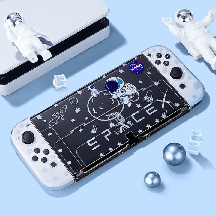 Space Astronaut Protective Case For Nintendo Switch OLED Hard Cover Plug-in Dock NS Oled Joy Con ...