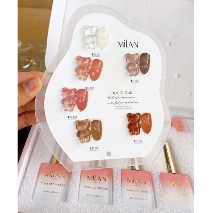 [CHÍNH HÃNG] Sơn Gel Thạch - Set sơn thạch móng tay MiLan chính hãng 6 ...