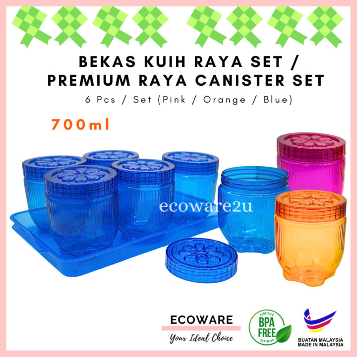 Bekas Kuih Raya Set / Cookies Container Set / Bekas Kuih Raya / Balang ...