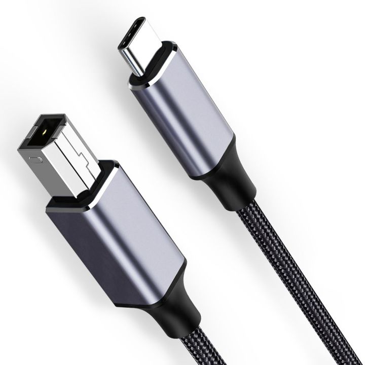 OOPP Nylon Braided Computer Laptop Printer Cable USB Type-C to USB B 2. ...