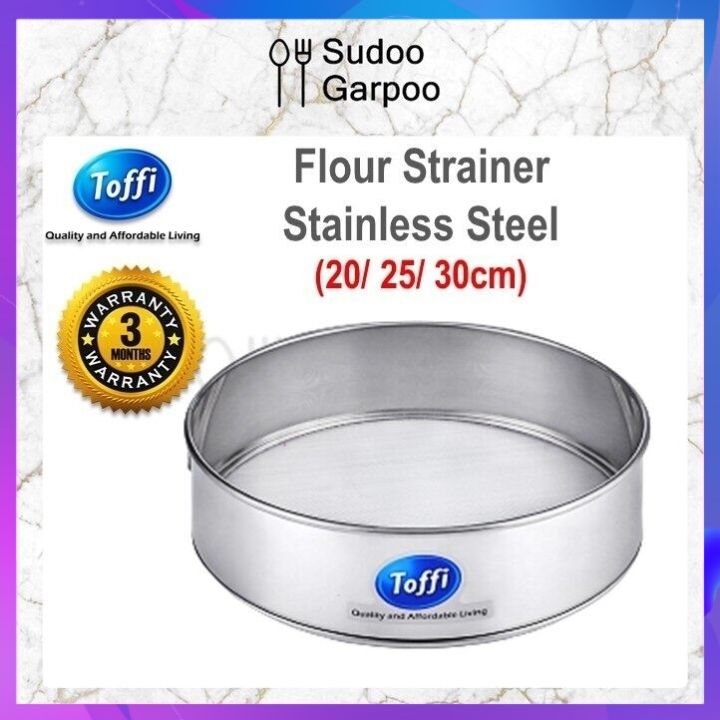 [TOFFI] Flour Strainer Powder Sieve Fine Mesh Stainless Steel/ Penapis ...