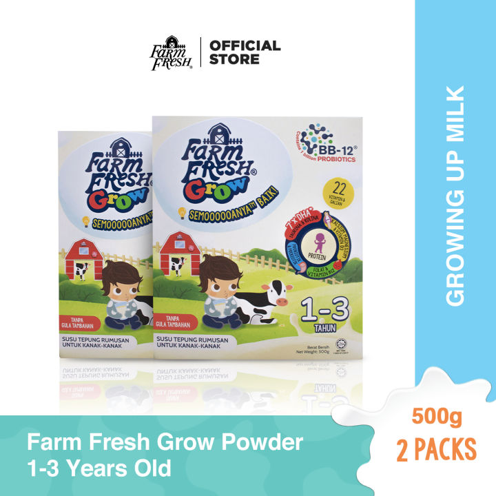 Farm Fresh Grow Powder 1-3 Years Old 500g x 2 Packs | Lazada