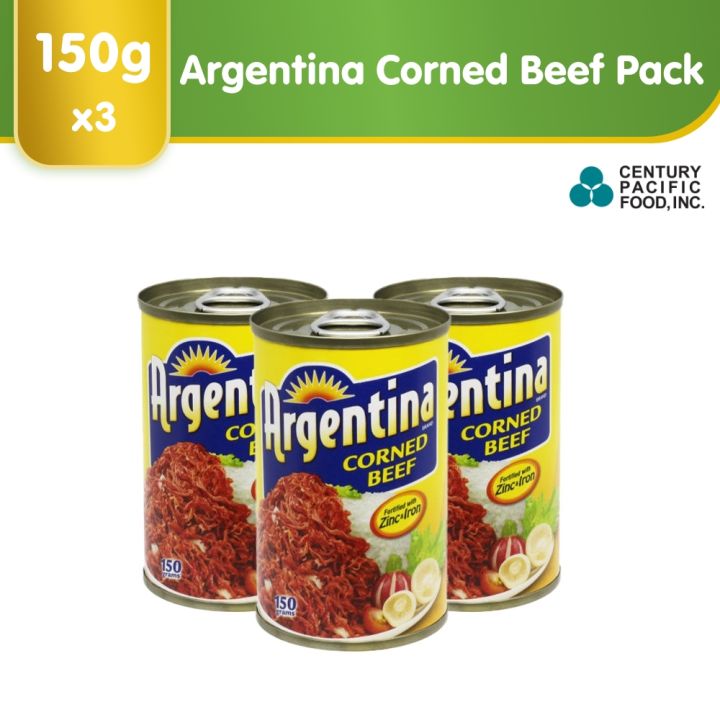 Argentina Corned Beef 150g (Pack of 3) - 100% Pure Beef, High Protein ...