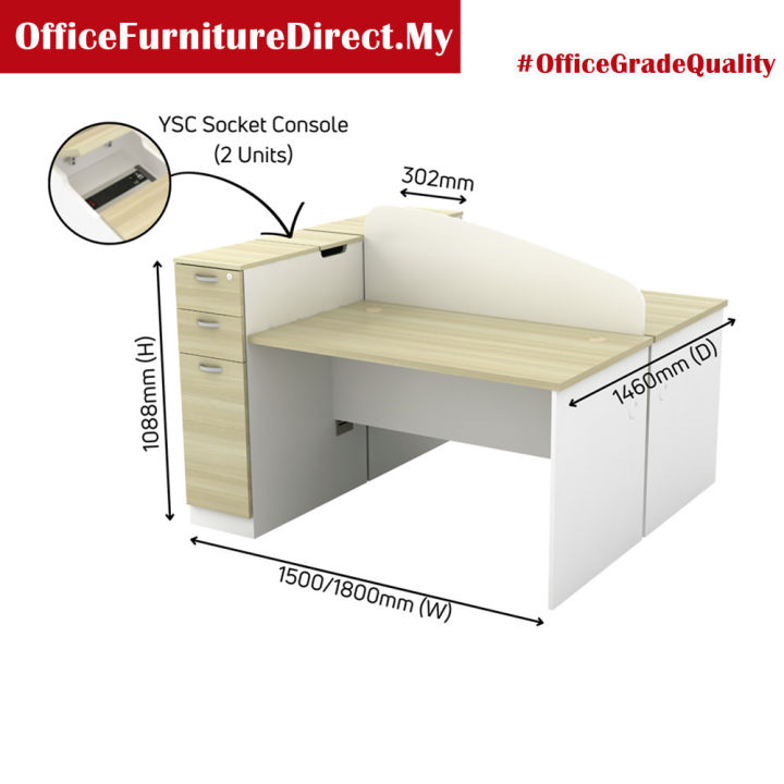 Workstation Set Cluster Of 2 Seater With Drawer 5 Feet Office Table B ...