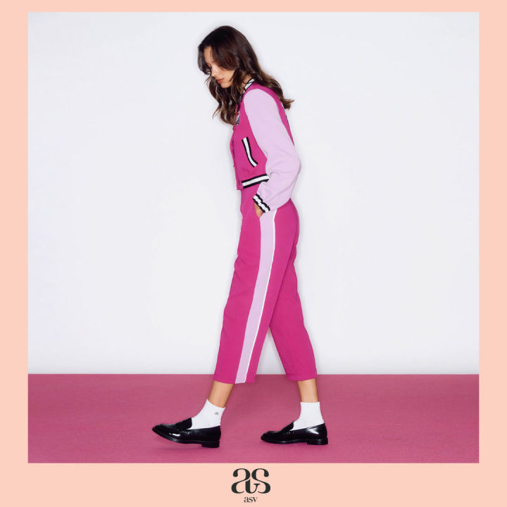 [asv rs24] Emalee Jersey Pants กางเกงผู้หญิง ขายาว ทรงคูลอต แต่งกระดุม ...