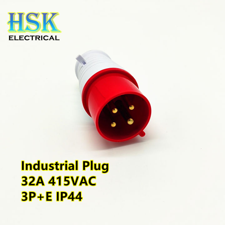 32A 3P+E 415VAC IP44 Industrial Plug Industrial Socket Industrial Wall ...