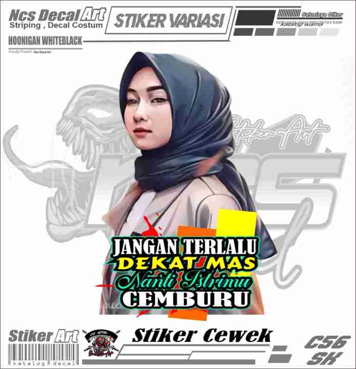 stiker mobil decal gambar cewek keren vektor / sticker motor cewek ...