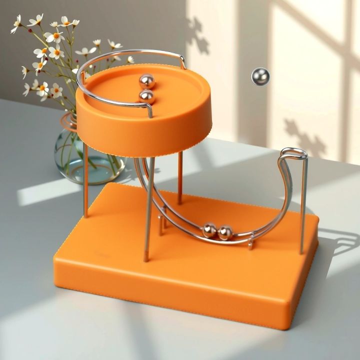 Creative TikTok Art Perpetual Motion Machine Ornaments Kinetic Art Dynamic Throwing Ball Loop ...