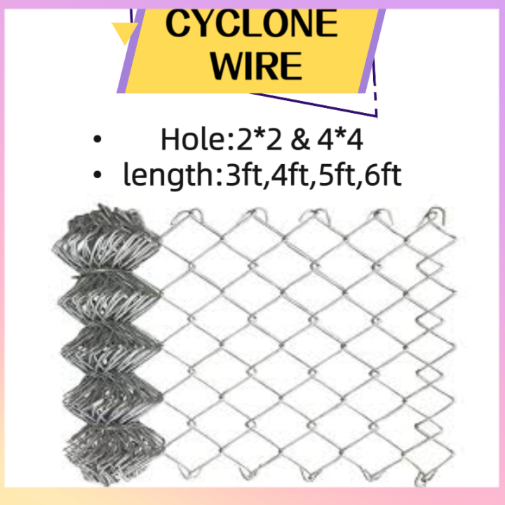 12ft Length GALVANIZED CYCLONE WIRE 2×2 4×4 hole.width:3ft,4ft,5ft,6ft ...