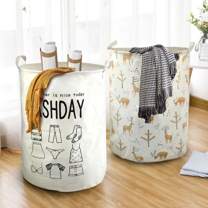 Nordic Style Storage box Hamper Storage Bucket Cotton and Linen Storage ...