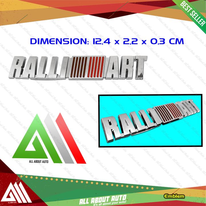 Ralliart Aluminum Rear Trunk Emblem for Mitsubishi Cars (Silver ...