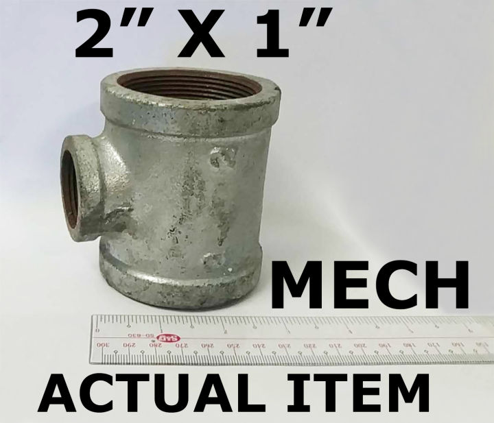 MECH GI TEE REDUCER 2" X 1" SCH40 STANDARD THREADED SCREW TYPE ...