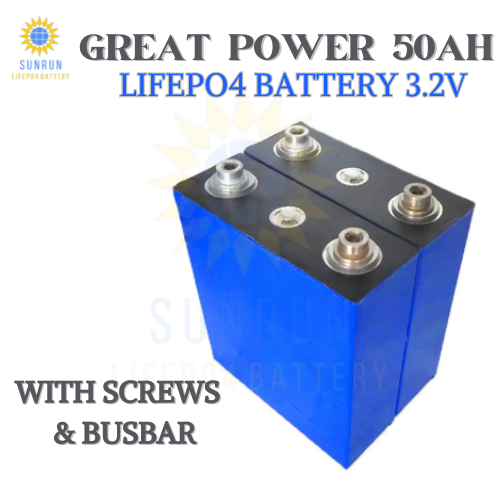 GREAT POWER 50AH Lifepo4 Battery 3.2V Lithium Iron Phosphate Cell (PM ...