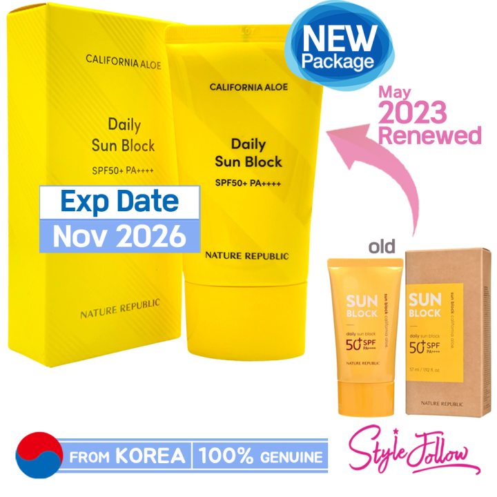 ️NEW Package ️[NATURE REPUBLIC] California Aloe Daily Sun Block 57ml (SPF50+/PA++++) | Lazada
