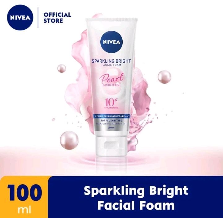 NIVEA Sparkling Bright Whitening Facial Foam / wash - 100 ml | Lazada ...