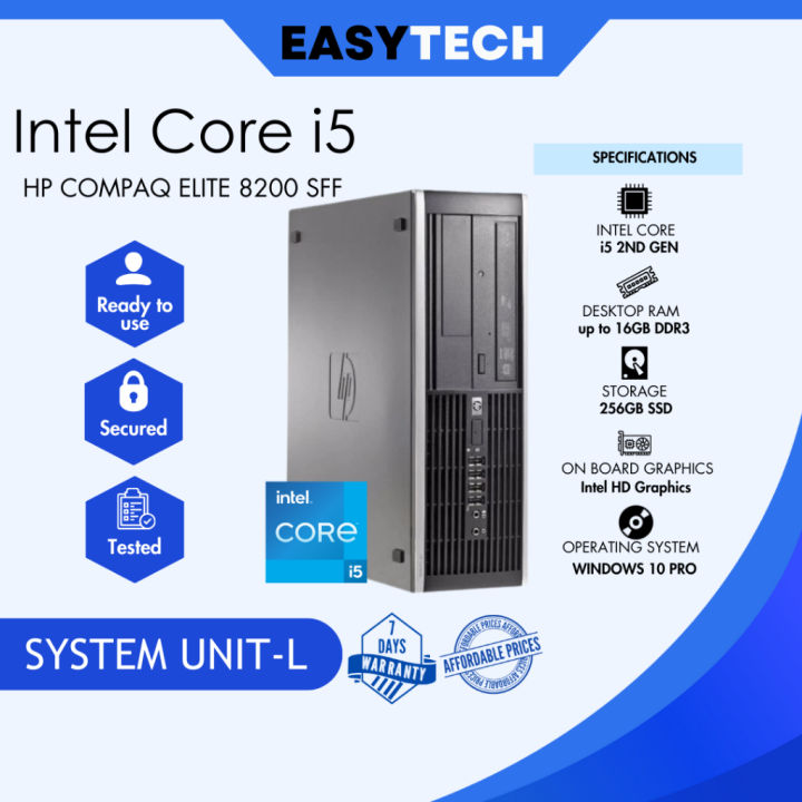 EASYTECH | CPU-C10 Intel Core i5 2ND Gen 8GB RAM DDR3 HP Compaq Elite 8200 SFF (PRELOVED ...
