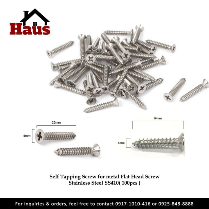 Self Tapping Screw for metal Flat Head Screw Stainless Steel SS410 ...