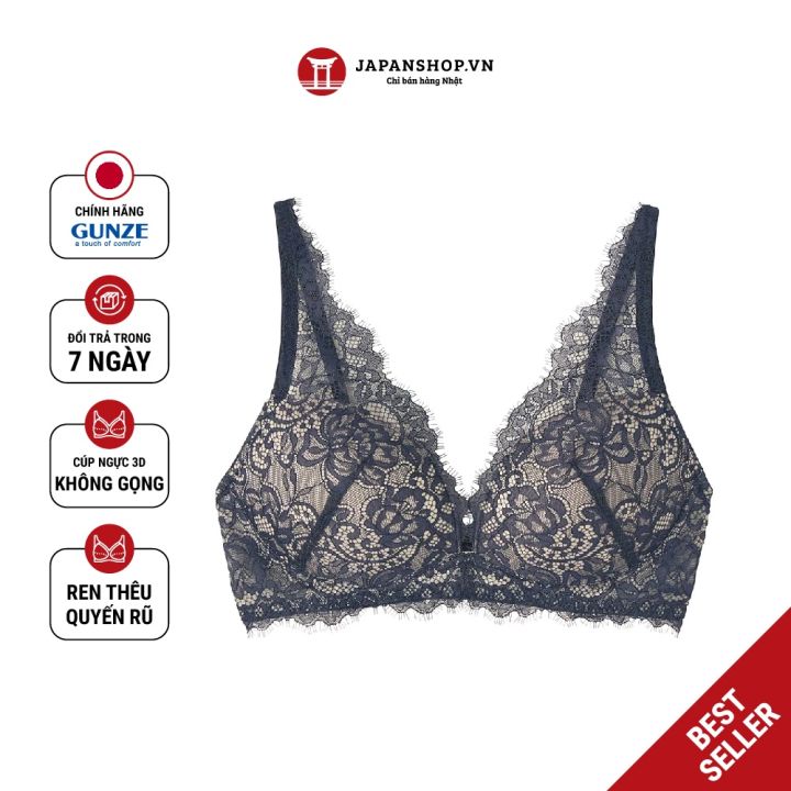 Áo lót ren không gọng Tuché Gunze Peach Bra 2.0 JB6019H kháng khuẩn, thấm hút mồ hôi Nhật Bản ...