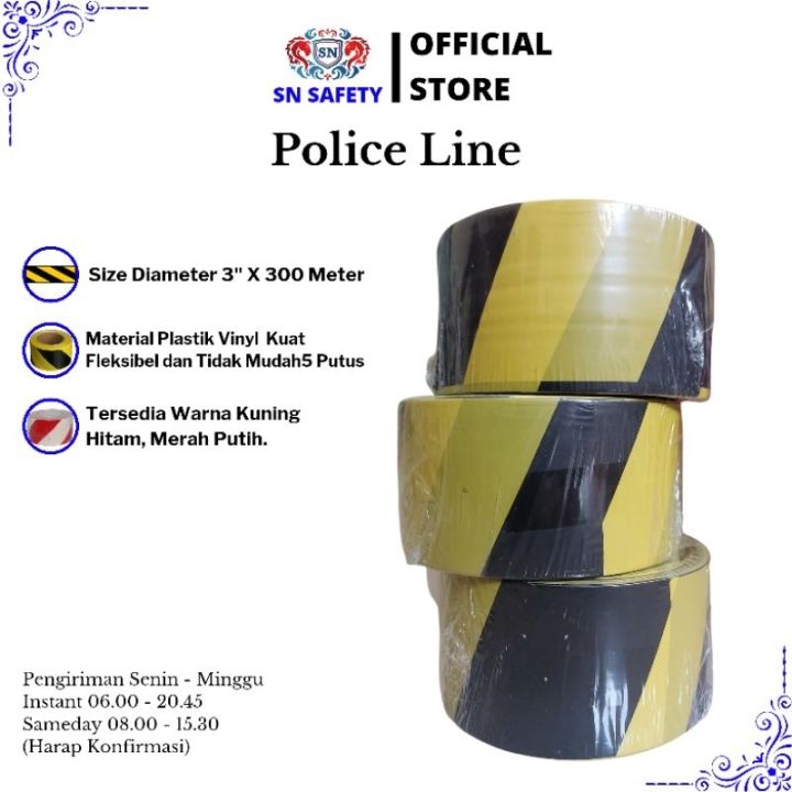 SNSafety.ID | Police Line Garis Polisi 3 inch 300 Meter Kuning Hitam ...