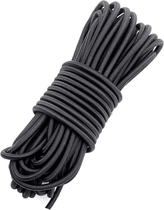 5M Black Elastic Cord Elastic String Bungee Cord Round Stretchy Cord ...