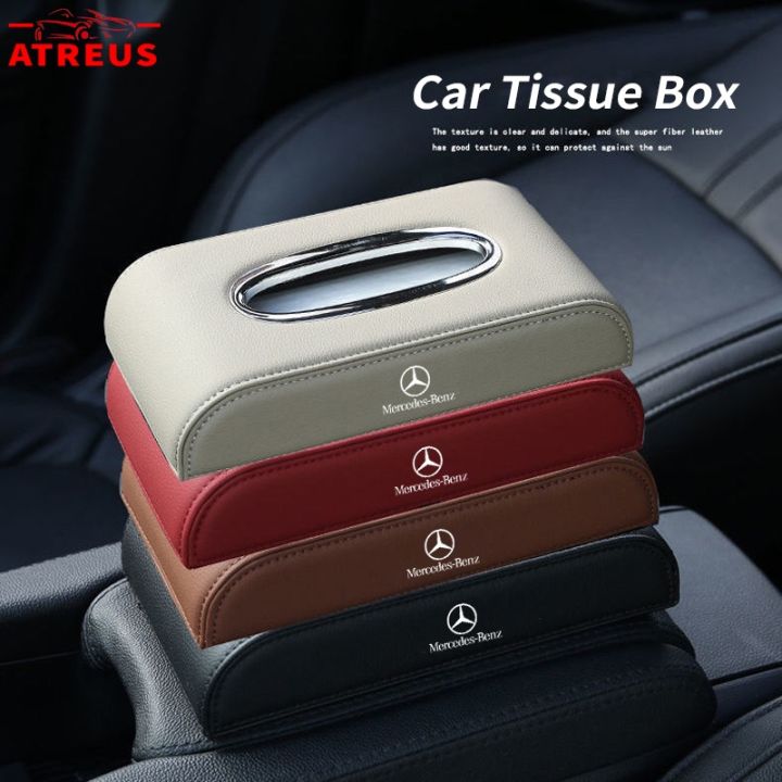 Mercedes Benz Premium Leather Car Tissue Box Auto Tissue Storage Case ...