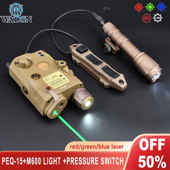 WADSN Tactical PEQ 15 LA5 Green Blue Red Dot with IR Illuminator PEQ ...