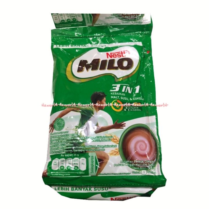 Milo Susu 3 In 1 Activ Go Polybag 35g 18sachet Susu Coklat Milo Bungkus ...