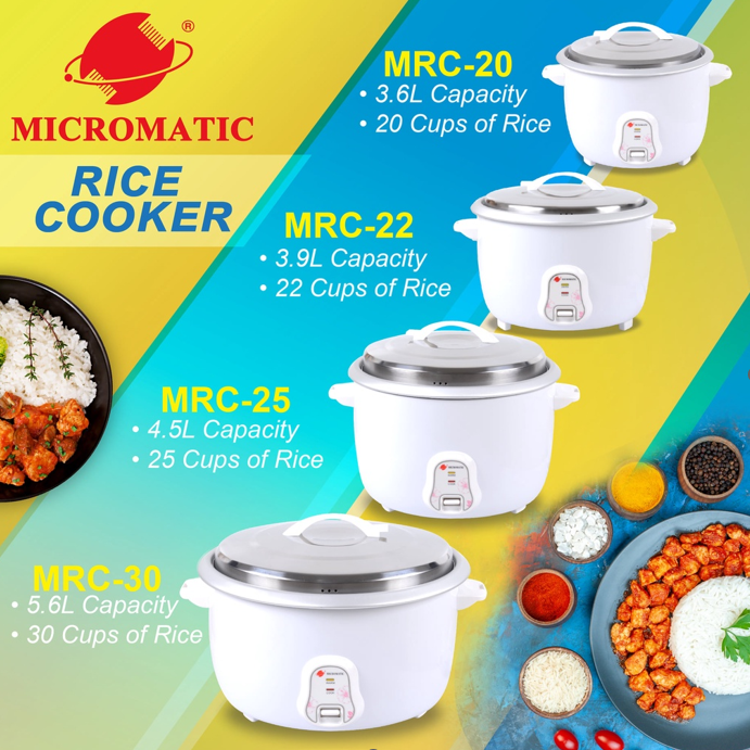 Micromatic Heavy Duty Rice Cooker Big Capacity 3.6L / 3.9L / 4.5L / 5 ...
