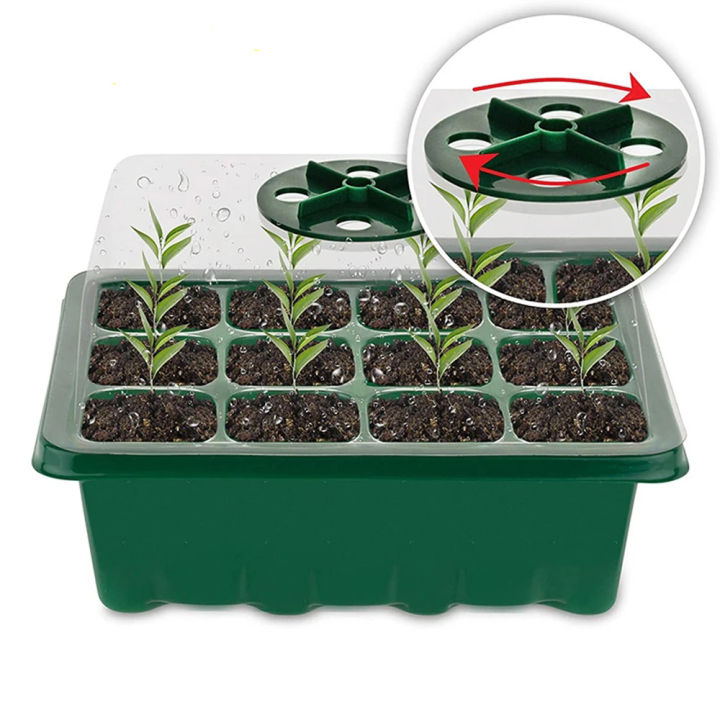 Plastic Seedling Pots 12 Holes Growing Box For Vege Fruit Seeds ...