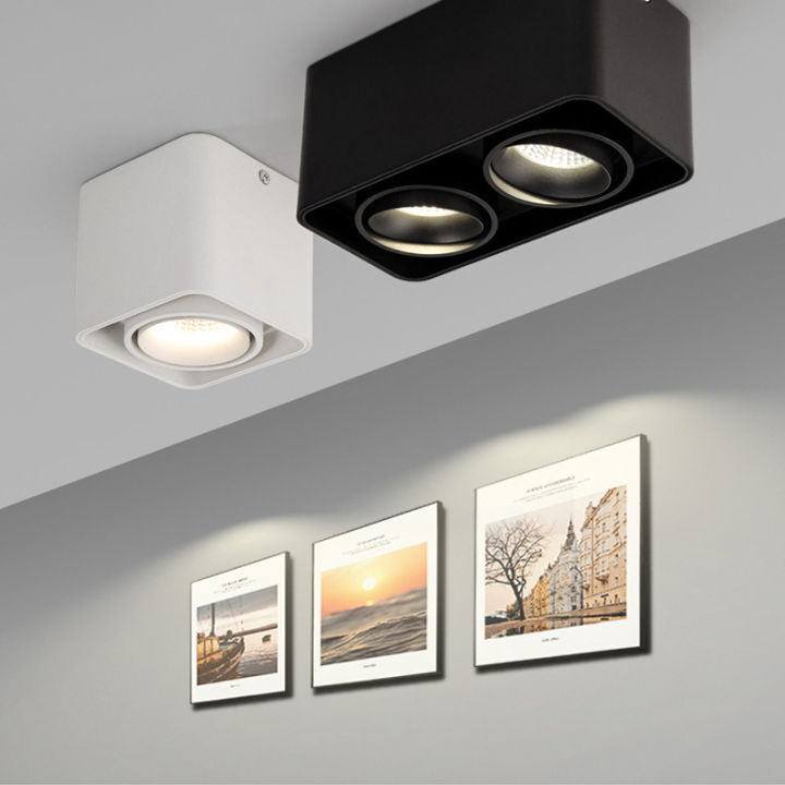 Square LED Spotlight Open-Mounted Cob Anti-Glare Downlight Household ...