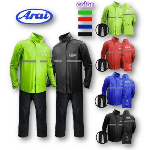 [ TEBAL SAIZ BESAR ] ARAI SPORT R03 Kuning Biru Merah Hitam Raincoat ...