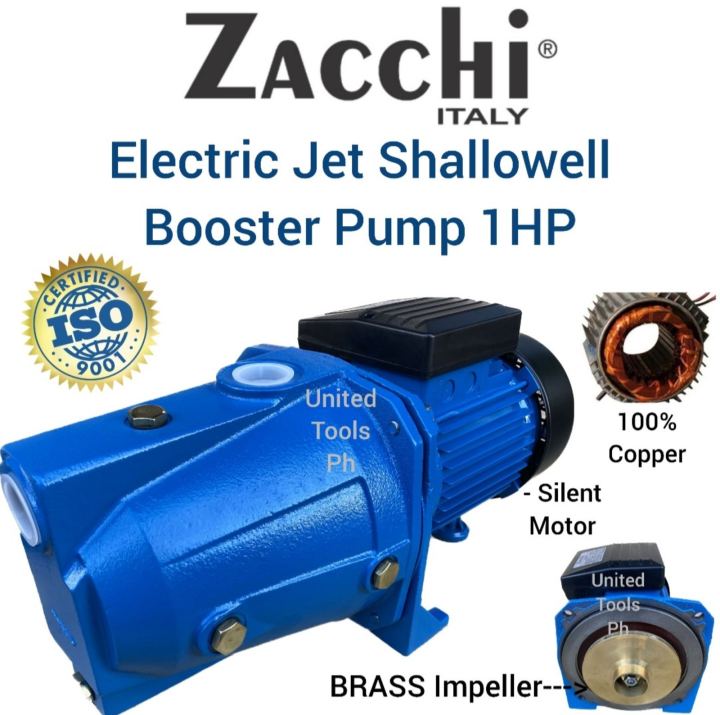 ZACCHI Electric Jet Shallowell Booster Pump 1HP Pure Copper Motor HEAVY ...