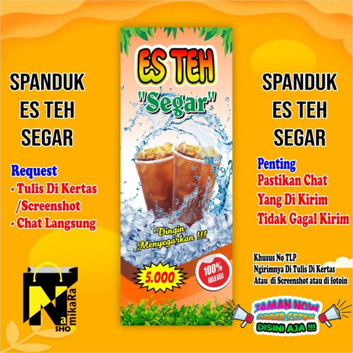 SPANDUK BANNER ES TEH MANIS / spanduk es teh jumbo terkini / Banner Minuman Teh Manis / Bisa COD ...