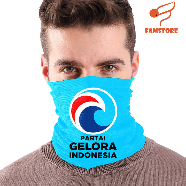 masker bandana buff PARTAI GELORA CUSTOM PARTAIAN BESAR BUFF GELORA ...