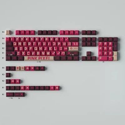 GMK Red Pink Pixel Keycap, Original Height PBT Material, Thermal ...