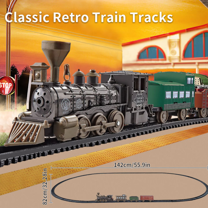 Simulated electric classical rail train DIY assembled small train toy ...
