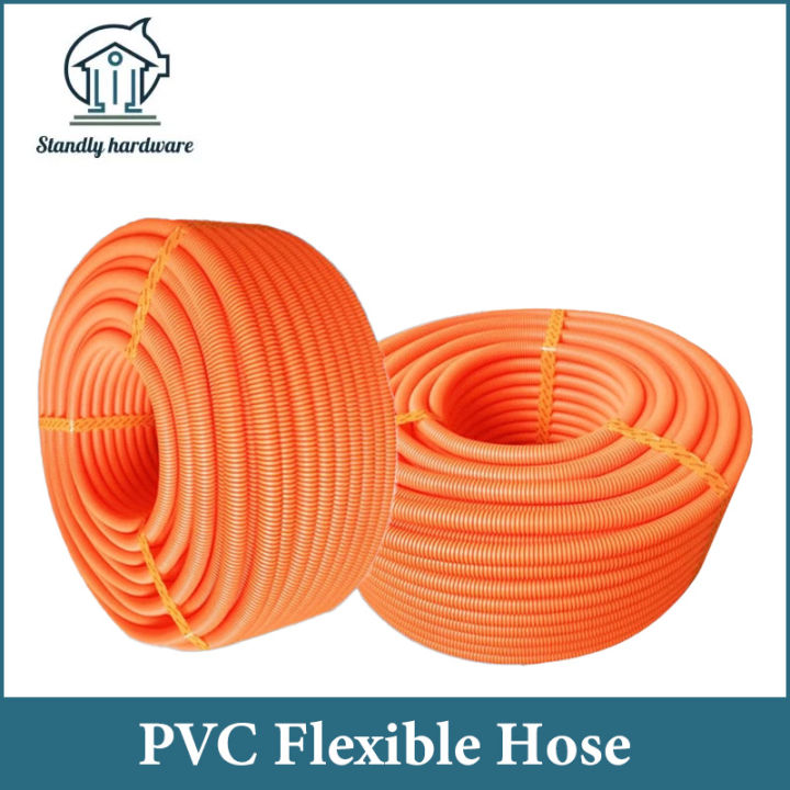 PVC Flexible Hose Orange 50/100m Per Roll Conduit Hose 1/2" 3/4" 1 ...