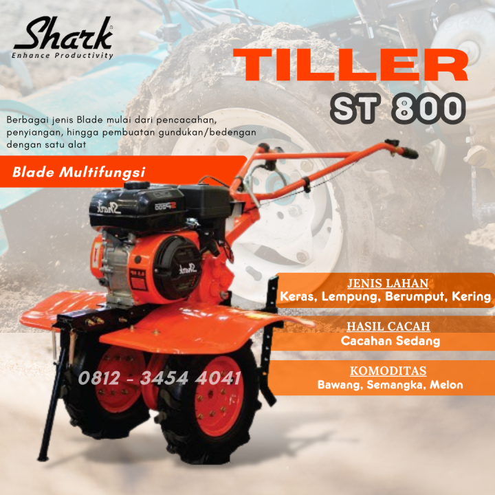 Mesin Traktor Shark ST800/Cultivator Bajak Tanah - mini tiller | Lazada Indonesia