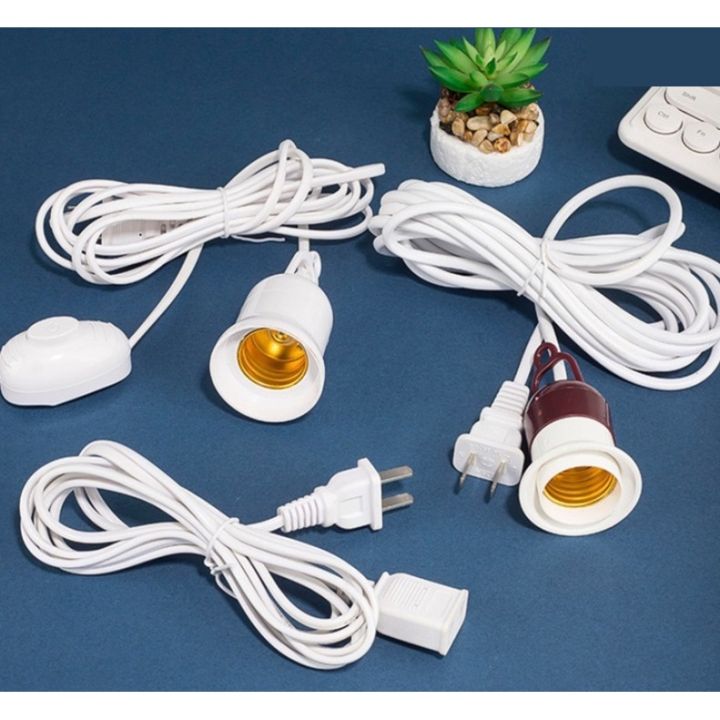 8M extension cord lamp holder with switch LED bulb extension socket ...
