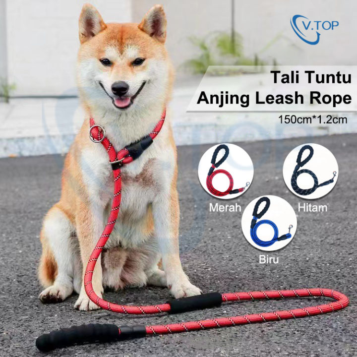 V.TOP Reflektif Dog Leash Tali 1.5m Tuntun Harness Kekang Harnes Anjing ...